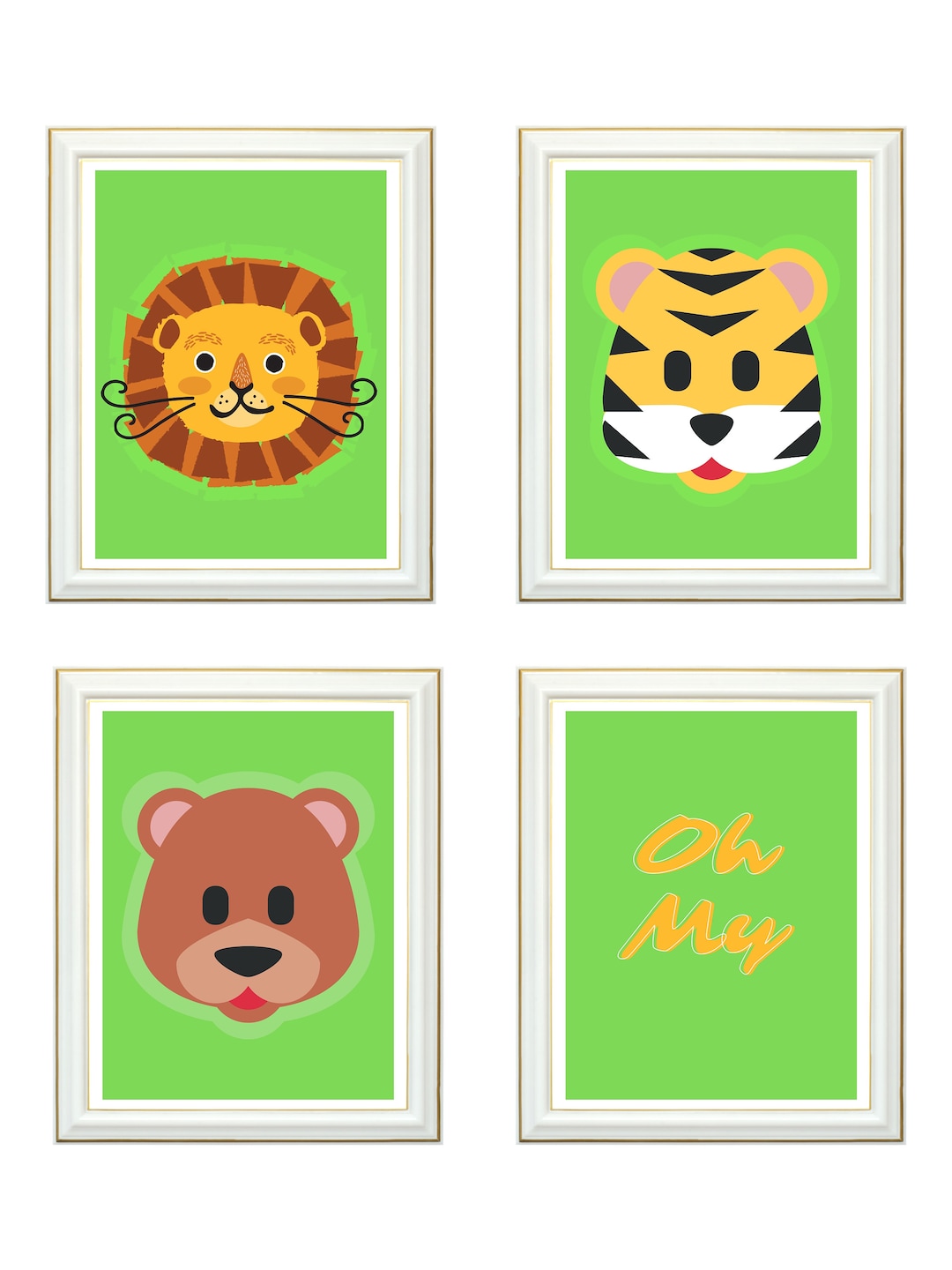 DIGITAL DOWNLOAD: Nursery Décor • Set of 4 Posters • Lions Tigers ...