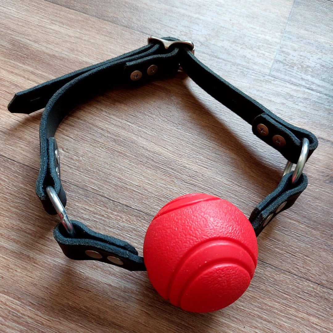 Large BDSM Red Ball Gag , Bondage, Fetish, Rubber and Leather, adult ...