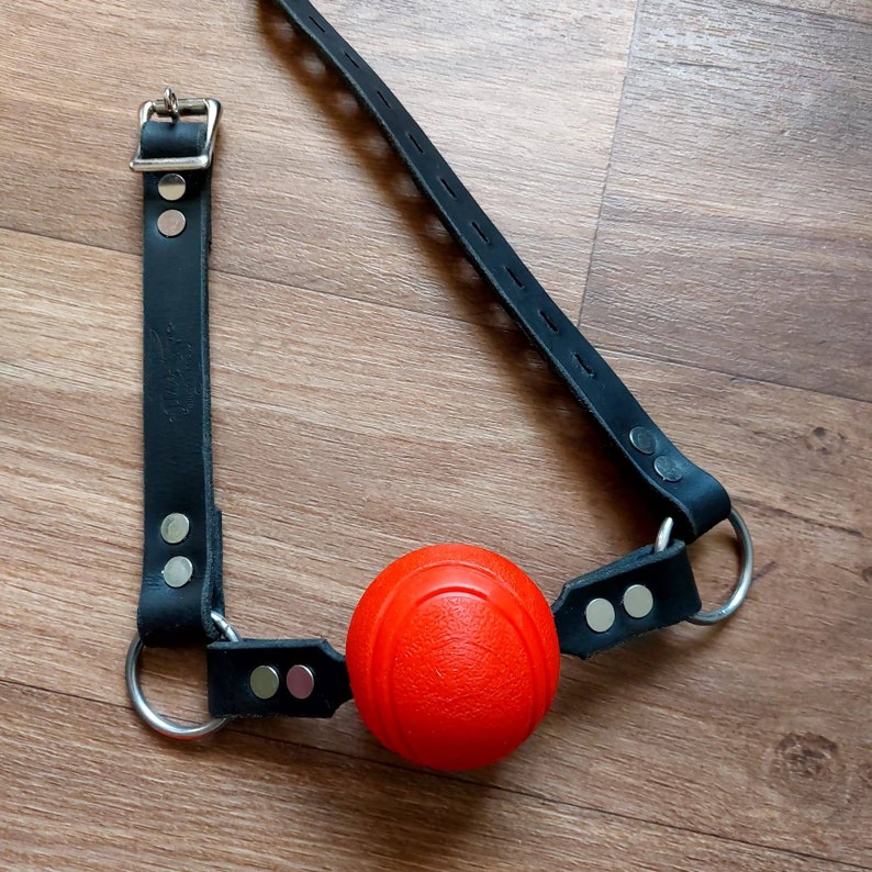 Large BDSM Red Ball Gag , Bondage, Fetish, Rubber and Leather, adult ...