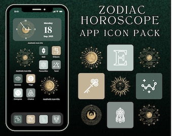 IOS15 Android App Icons Natural Zodiac App Covers Neutral | Etsy