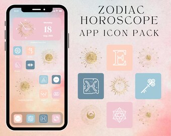 IOS15 Android App Icons Natural Zodiac App Covers Neutral | Etsy