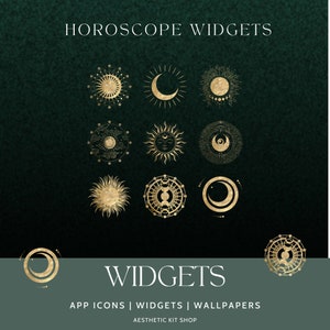 Zodiac Astrology App Icons, Celestial Ios Android Theme (digital ...
