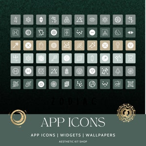 Zodiac Astrology App Icons, Celestial Ios Android Theme (digital ...