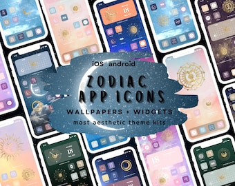 IOS15 Android App Icons Natural Zodiac App Covers Neutral | Etsy