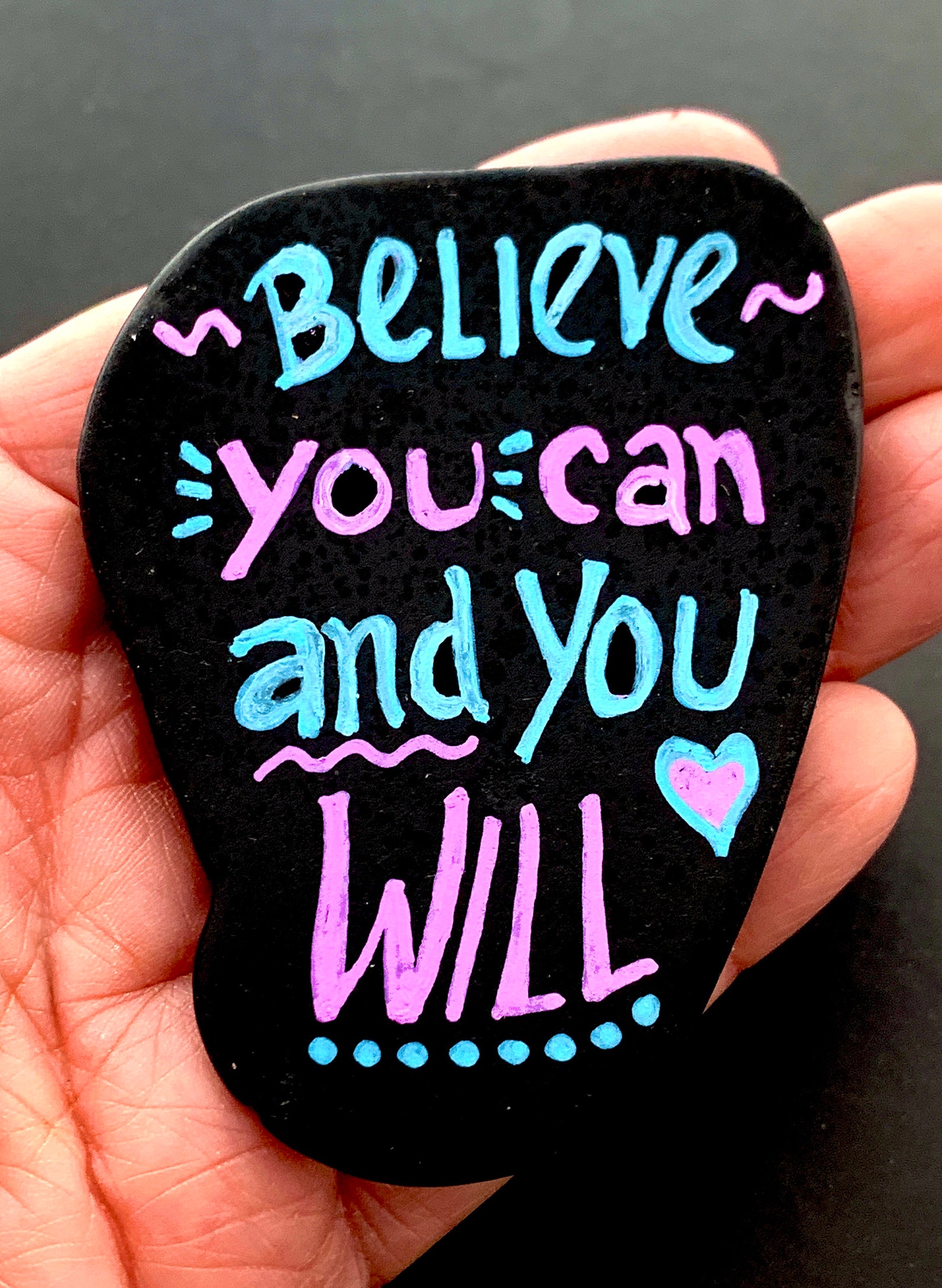 Bright Colored Inspiring Rocks With Heart and Soul Inspired - Etsy