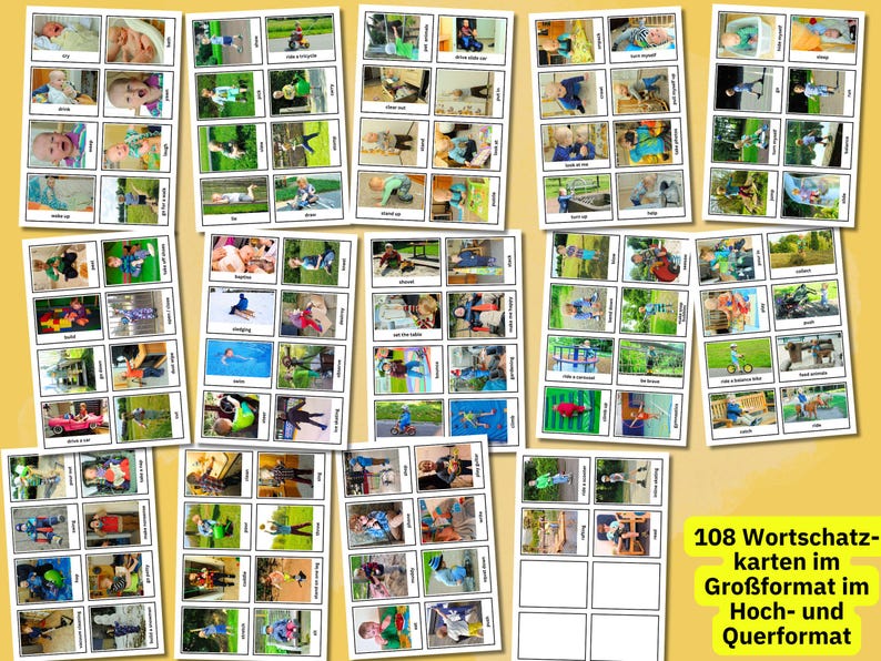 Action Verbs Flashcards for Kids Action Words Poster Verb Sheet ...