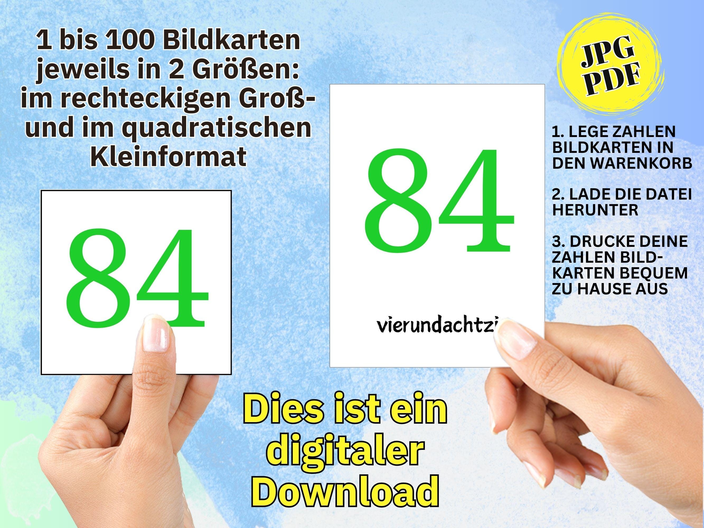 Learning Numbers 1-100: Number Cards, Number Picture Cards for Children ...