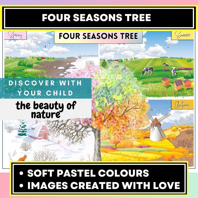 Four Seasons Print, Montessori 4 Seasons Printable, Educational Posters ...