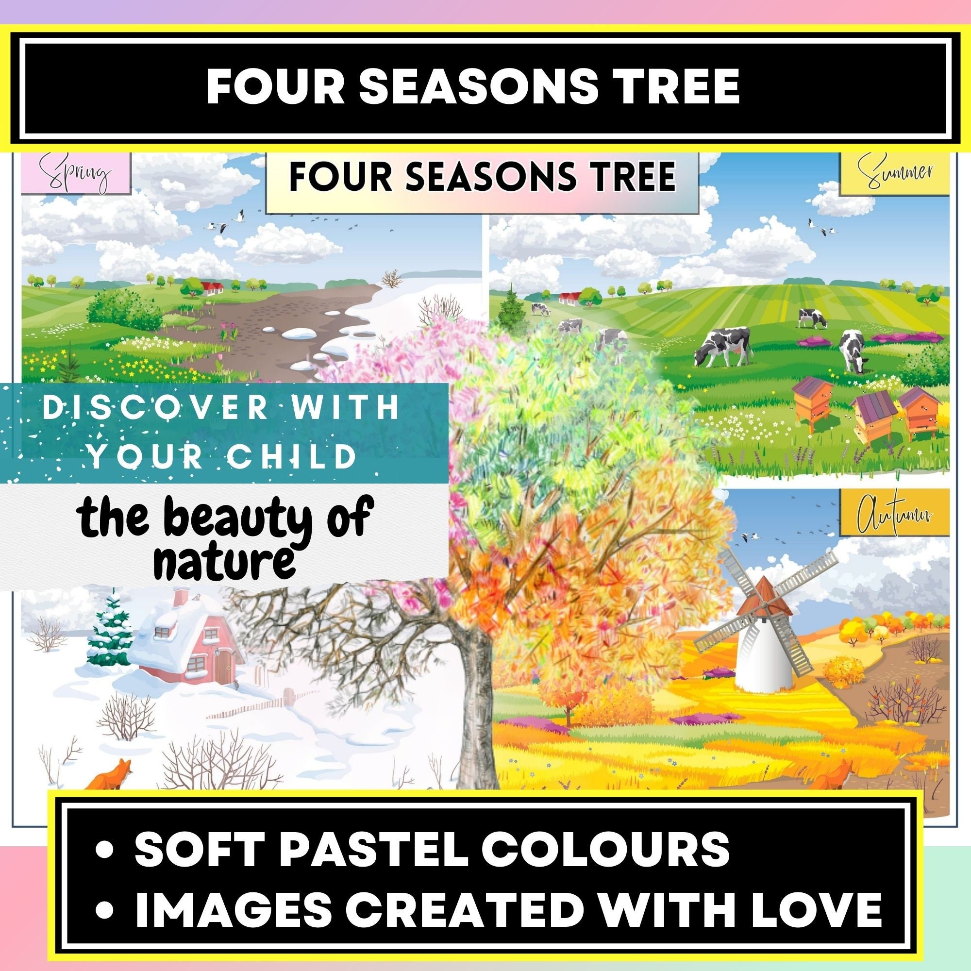 Four Seasons Print, Montessori 4 Seasons Printable, Educational Posters ...