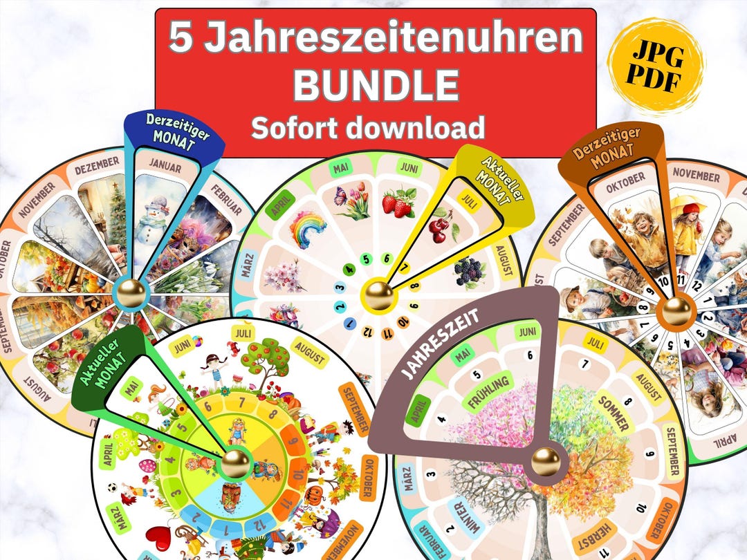 Seasons Clock Seasons Tree, Seasons Circle Perpetual Calendar Months ...