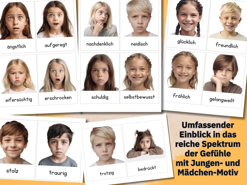 Realistic Emotions German Cards Feelings, Feeling Cards Real Feelings ...