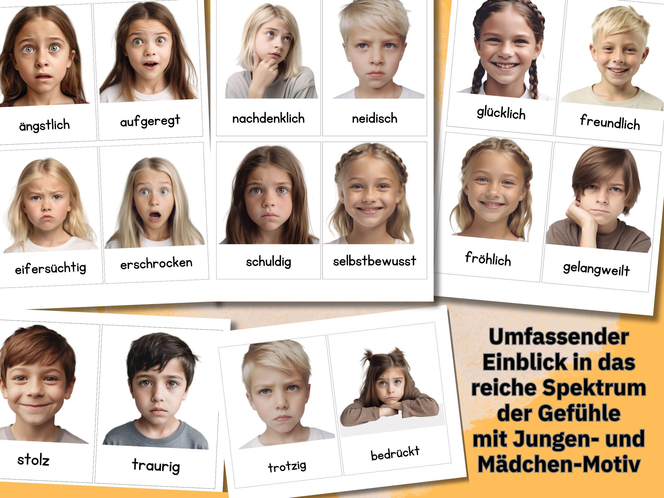 Realistische Emotionen deutsch Karten Gefühle, Gefühlskarten reale ...