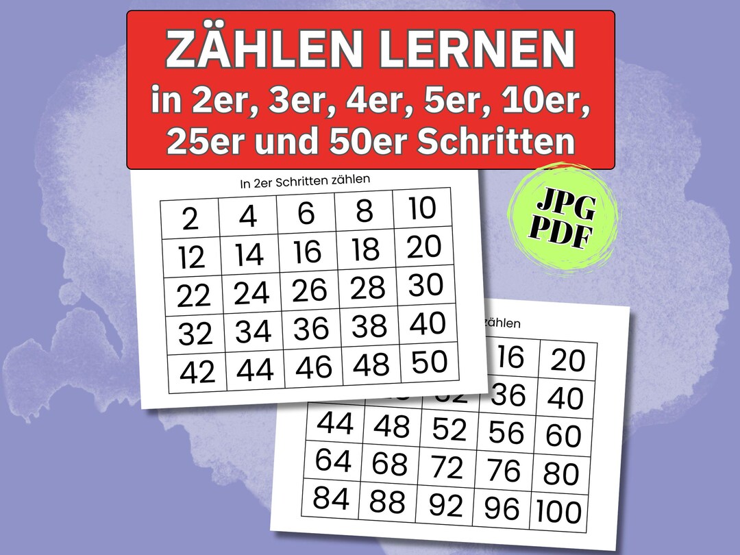 Table of Numbers Kindergarten Material Homeschooling Children PDF ...