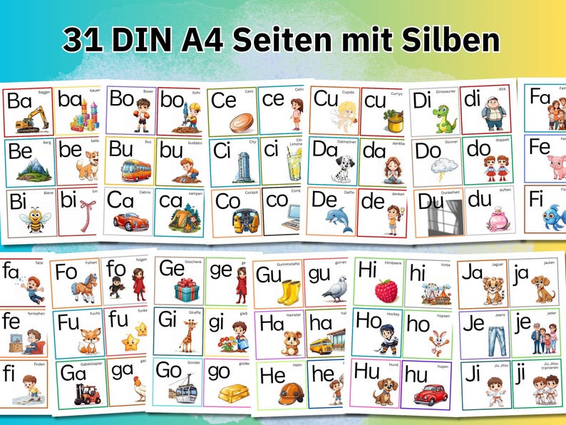 Reading Syllables Flash Cards Learn to Read, Learning Letters Abc Cards ...