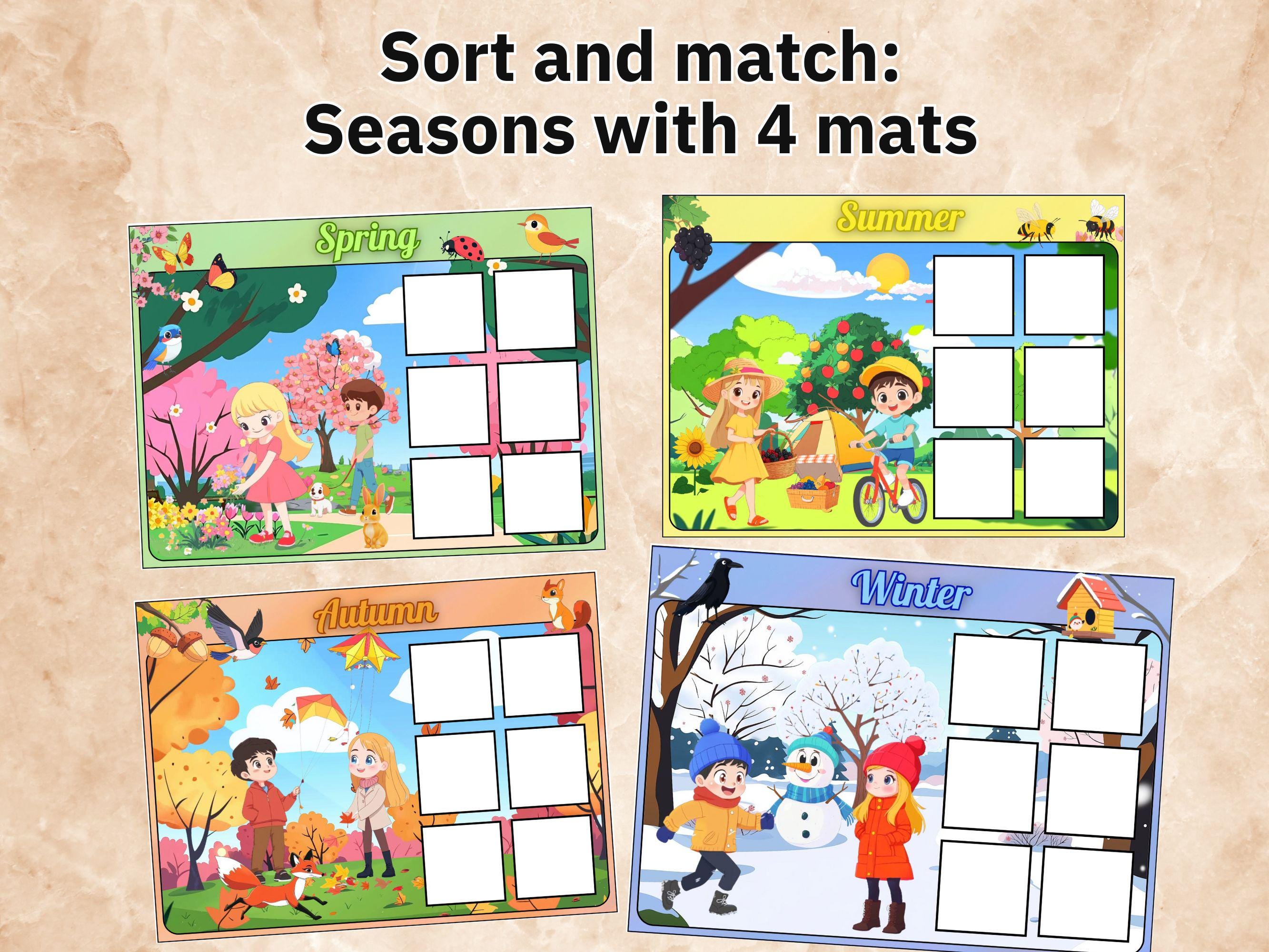 4 Seasons Activities for Kids Matching Activity for Toddlers Gifts ...