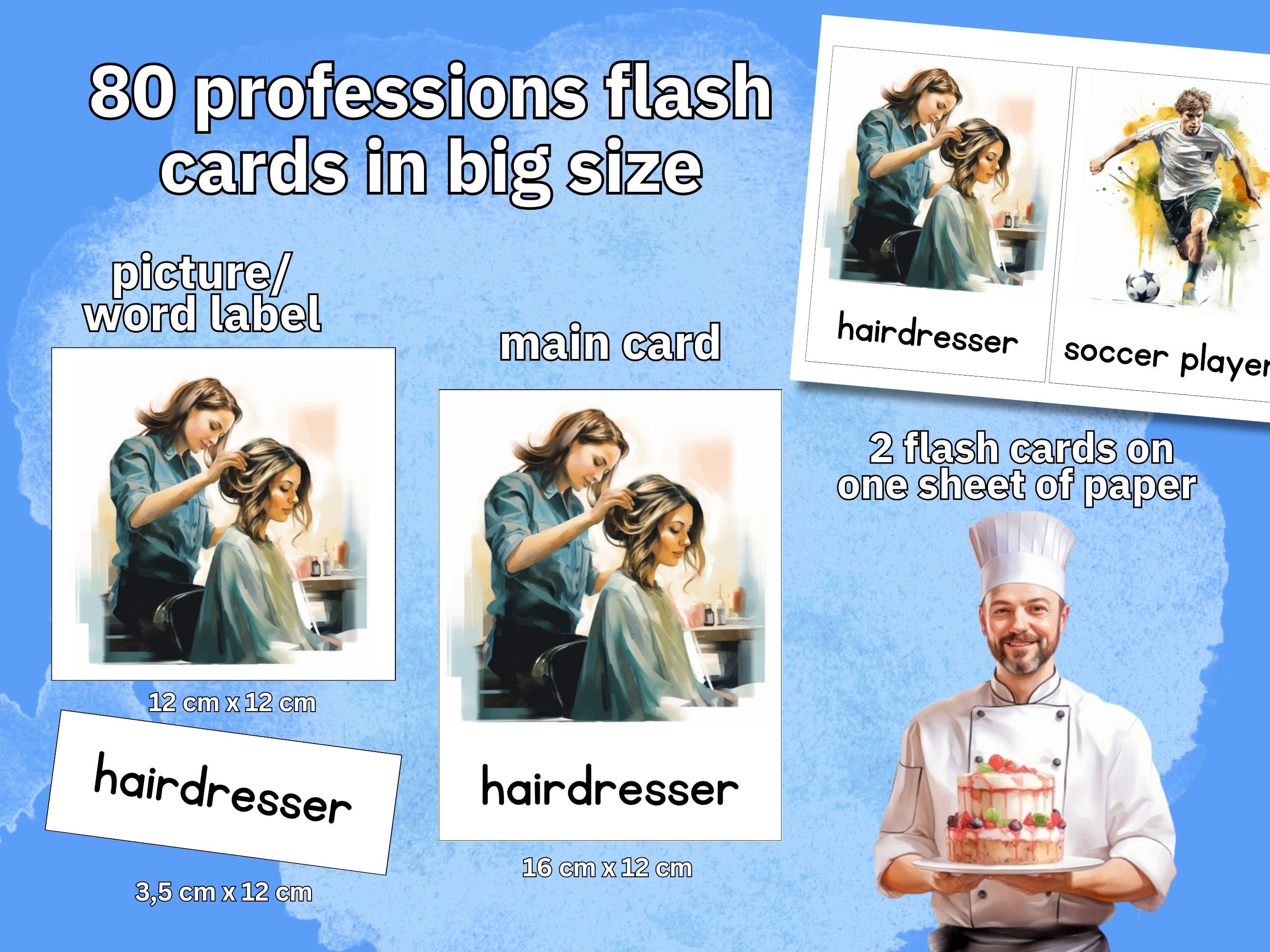 80 Professions Cards Flash Cards for Learning Professions, Occupation ...