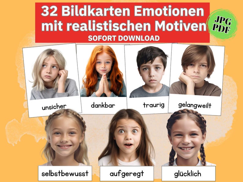 Realistische Emotionen deutsch Karten Gefühle, Gefühlskarten reale ...