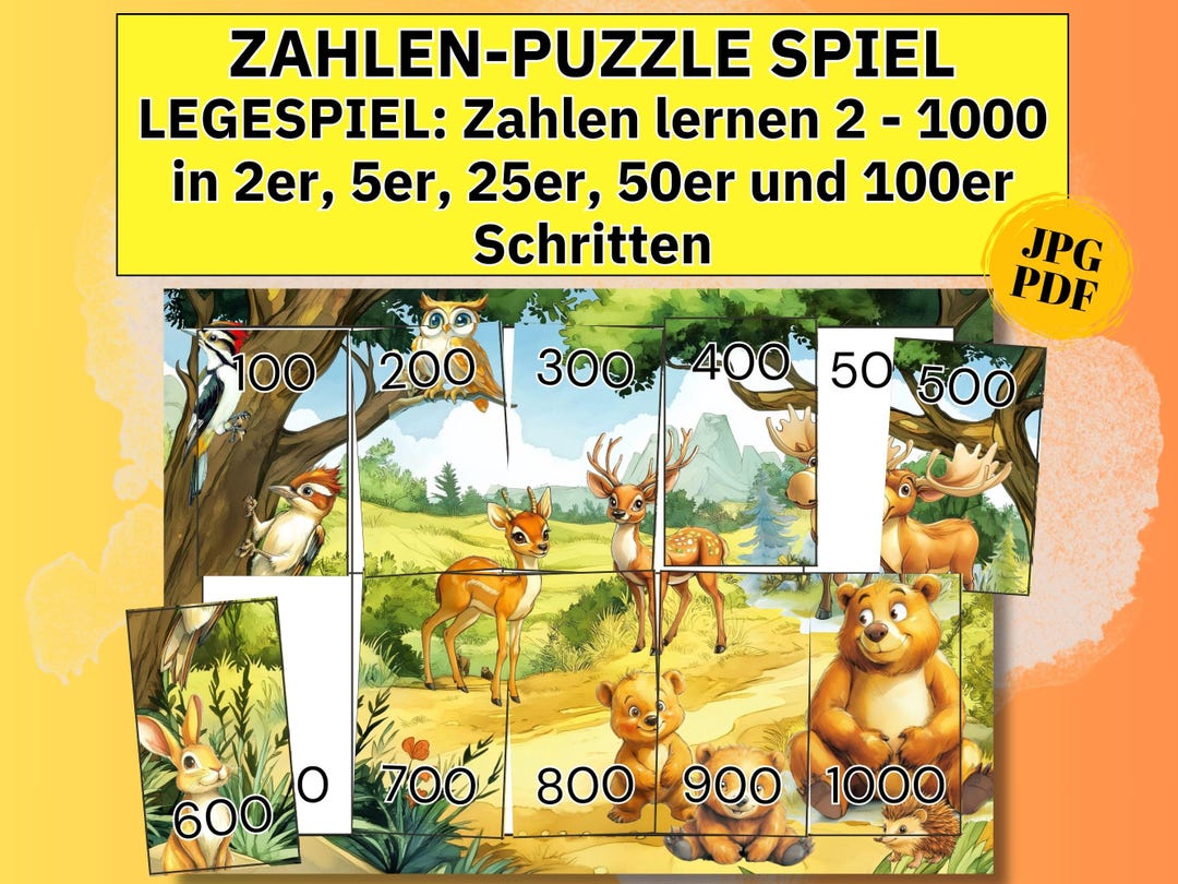 1-1000 Number Puzzle for Children, Preschool Worksheets, Elementary ...
