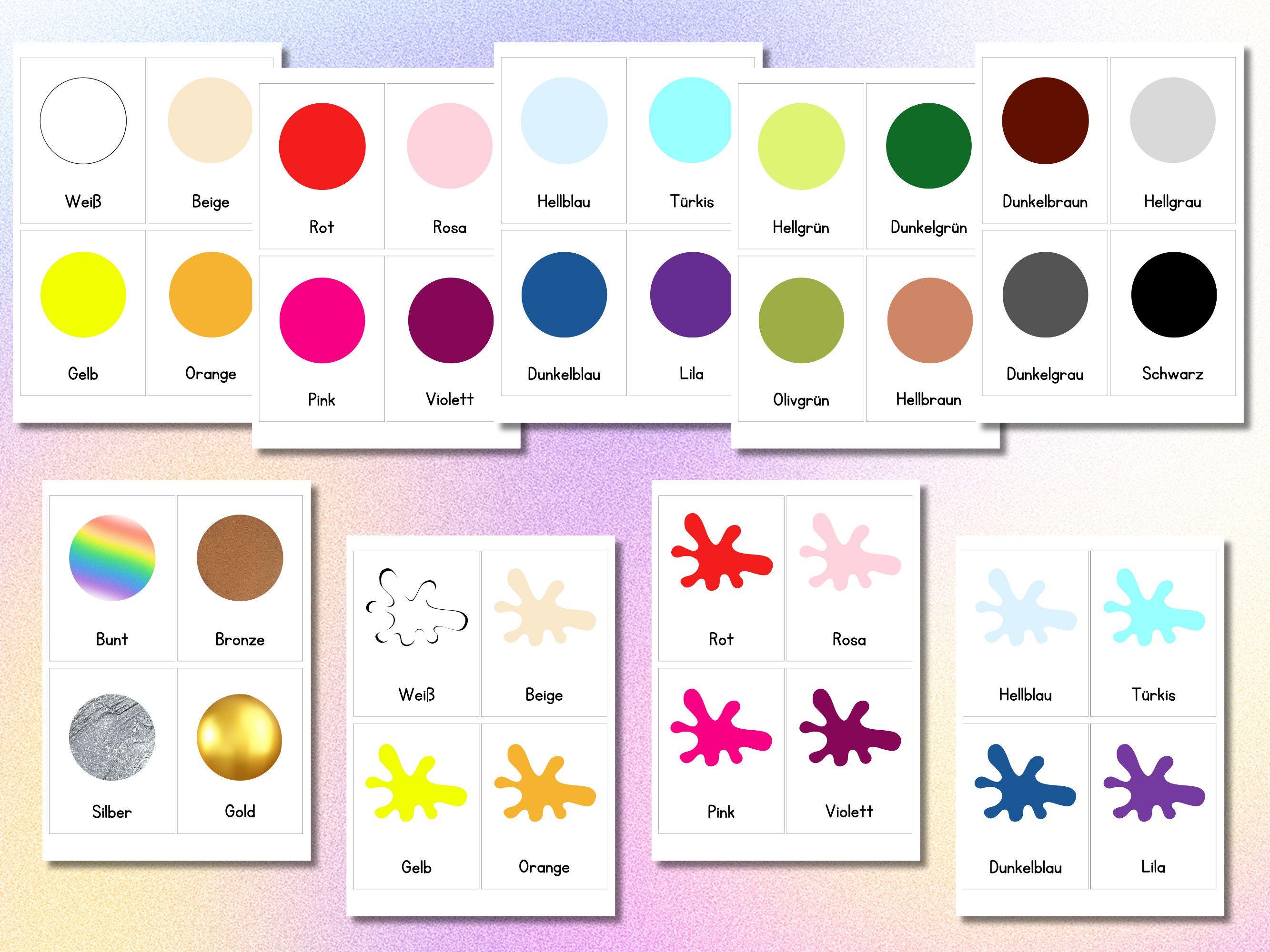 Flashcards, Color Picture Cards, Children Learn Colors, Montessori ...