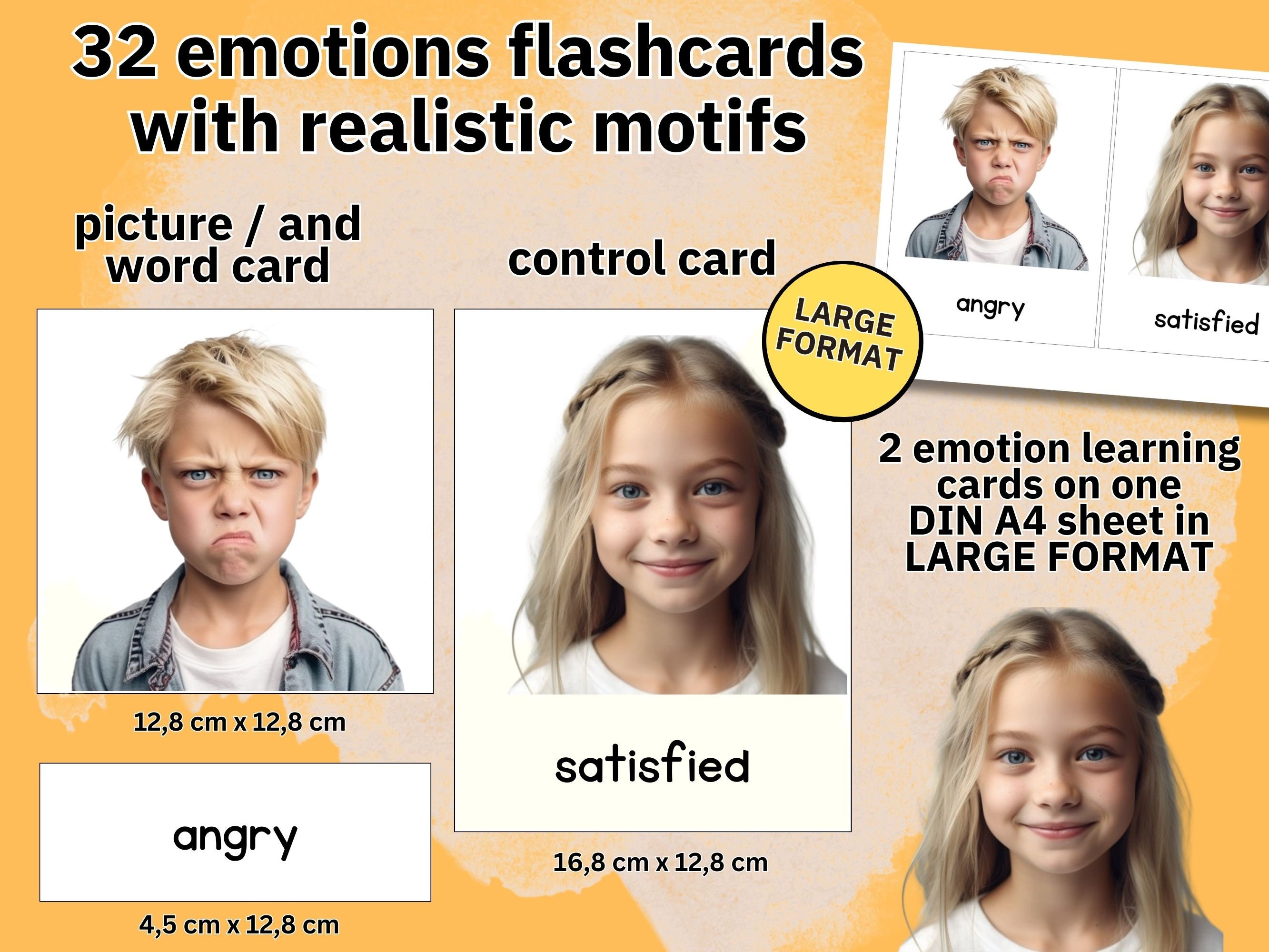 Emotion Flash Cards Feelings Kids Feelings Cards, Emotions Flashcards ...