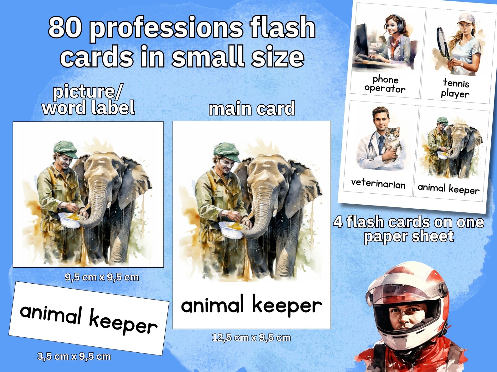 80 Professions Cards Flash Cards for Learning Professions, Occupation ...