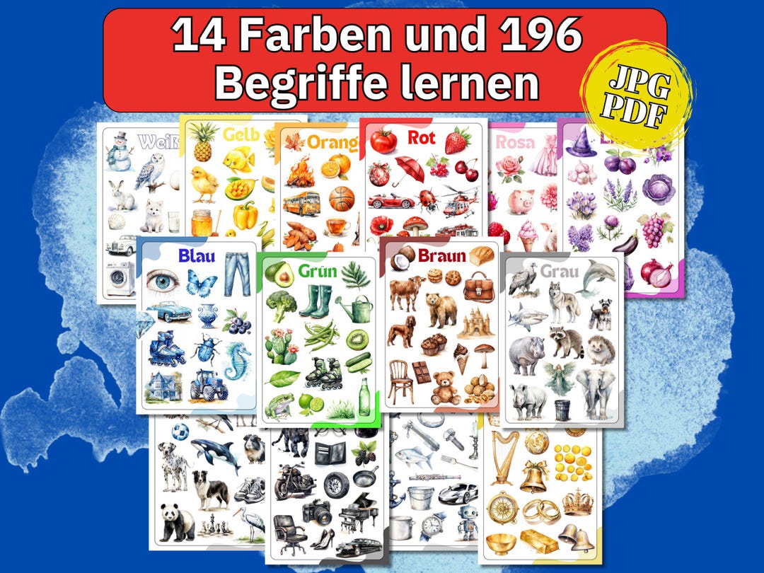 Color Objects, Color Cards, Picture Cards, Children's Color Learning ...
