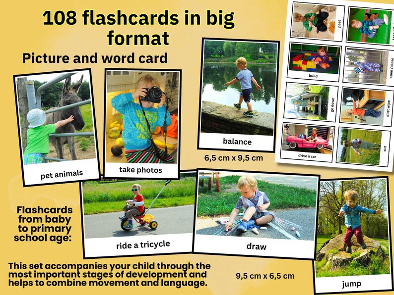 Action Verbs Flashcards for Kids Action Words Poster Verb Sheet ...