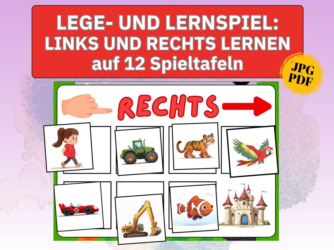 Matching Game Left Right Learning, Laying Game Directions Sorting Game ...