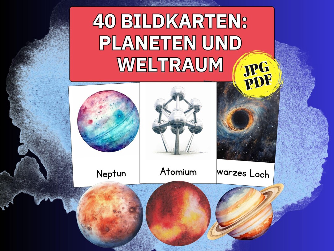 Picture Cards Astronomy Constellation Solar System Planets Children's ...