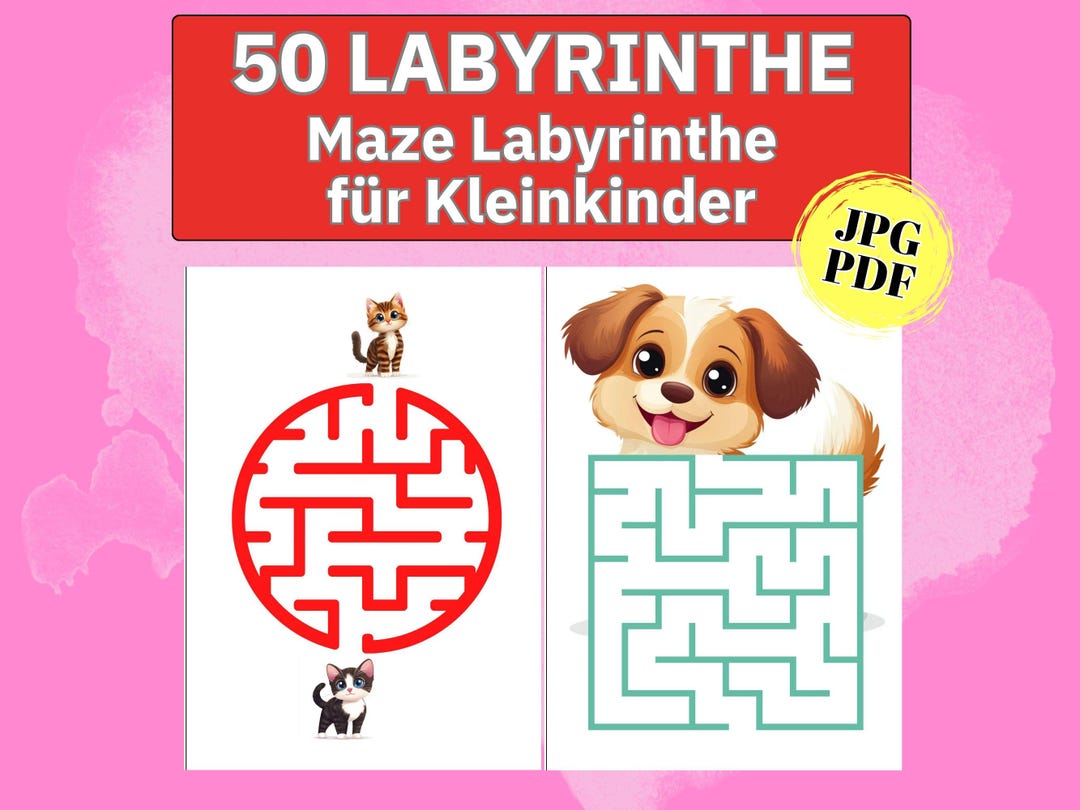 Puzzle Game Maze Labyrinth to Print Out Kindergarten Montessori ...
