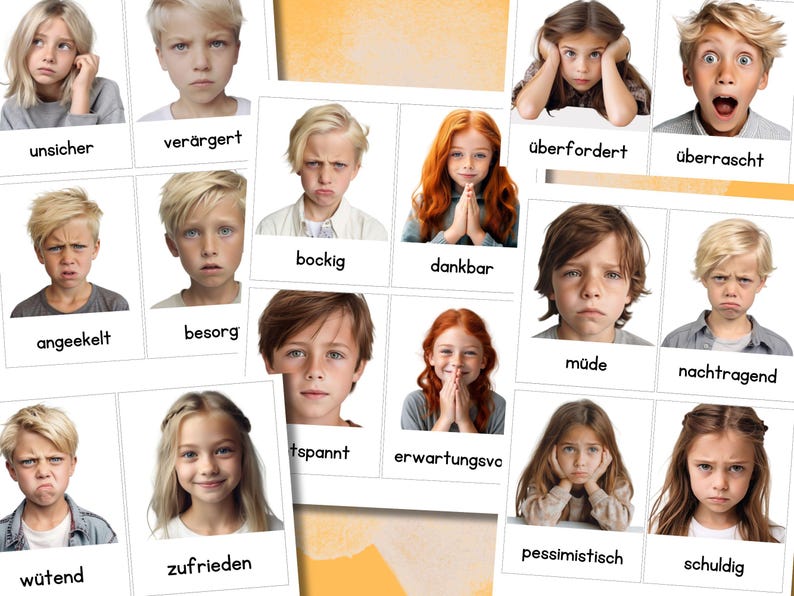 Realistische Emotionen deutsch Karten Gefühle, Gefühlskarten reale ...
