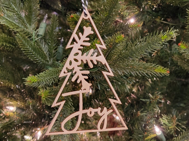 Joy Tree Ornament Vector SVG Digital Download Laser Cut File Glowforge ...