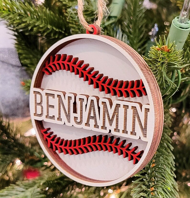 Glowforge | Lightburn | Xtool | Baseball | Customizable Christmas ...