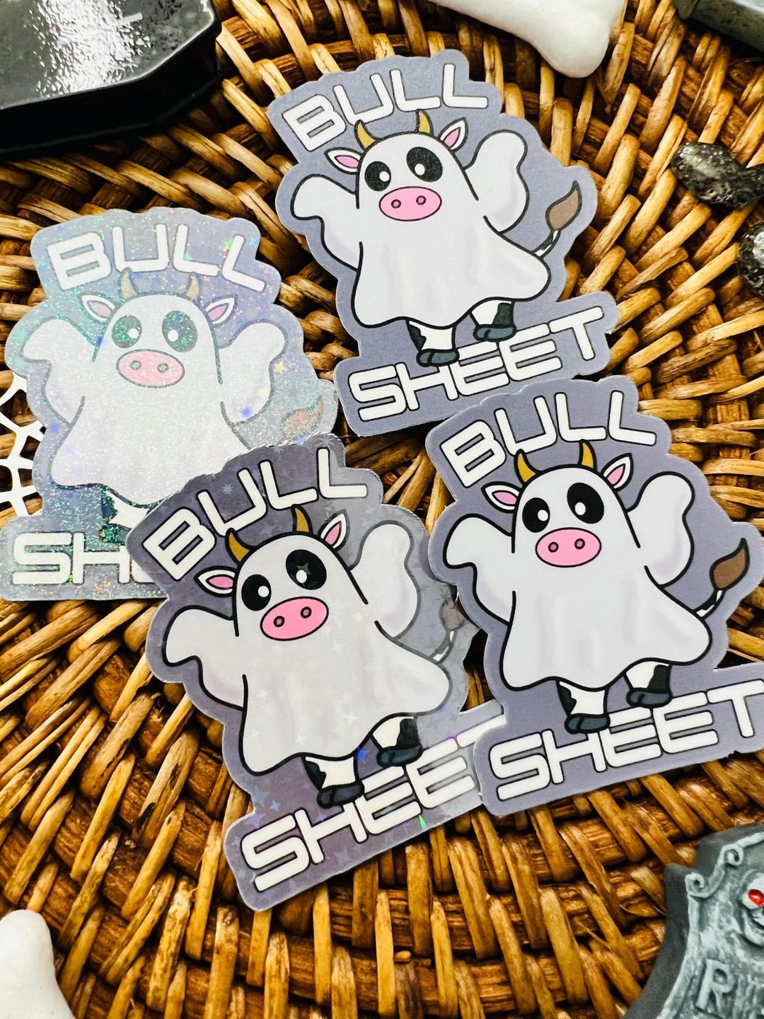 Moo Moo Submoo Sticker, Spooky Cow Stickers, Cow Stickers, Funny ...