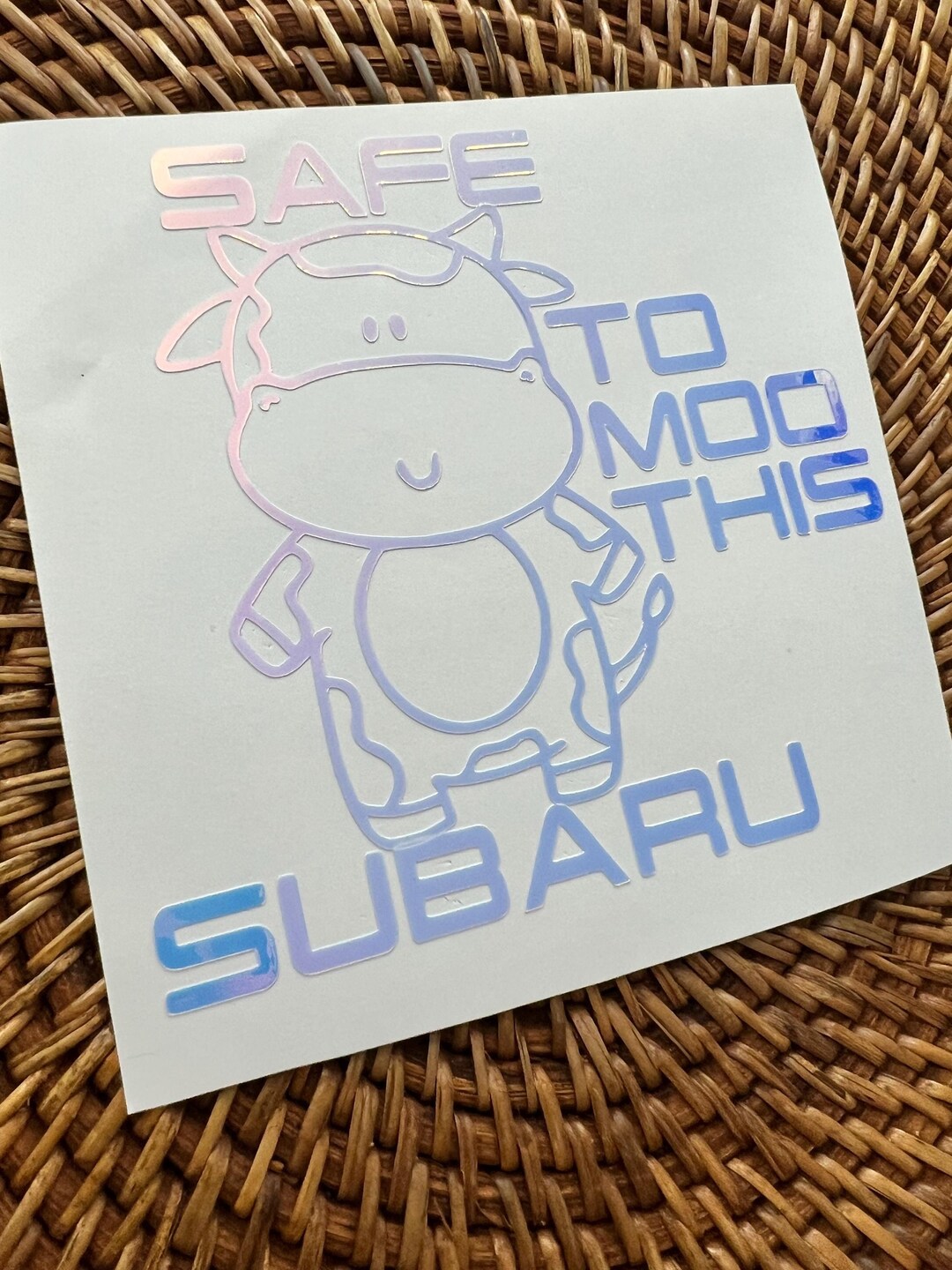 Moo Moo Subamoo “safe to Moo” Decals, Water Bottle Decal, Decal Sticker ...