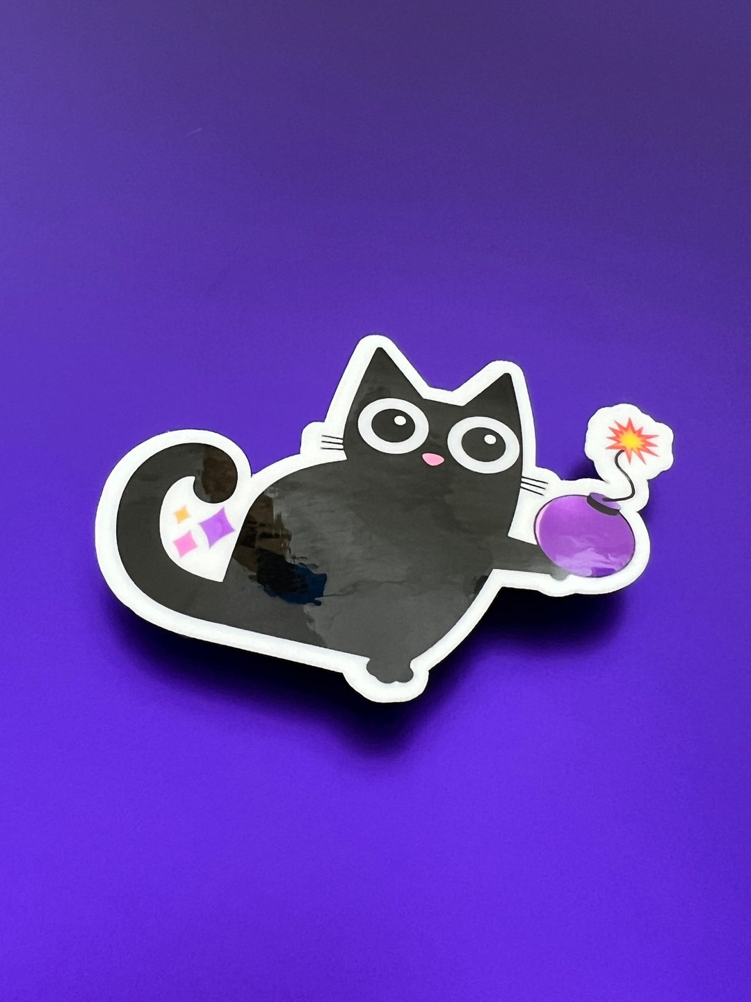 Bomb Kitty, Black Cat Sticker, Cat Sticker, Vinyl Sticker, Funny ...