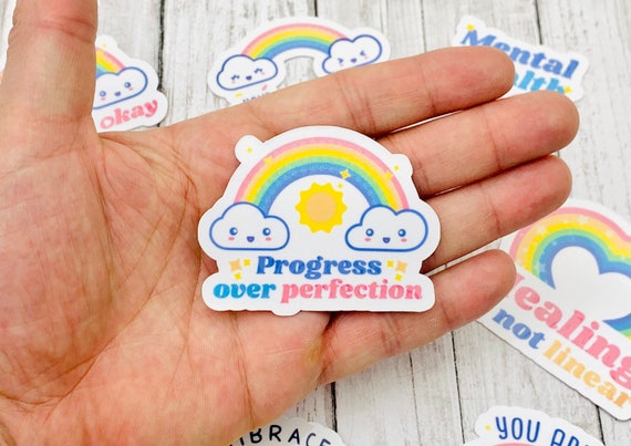 Progress Over Perfection Sticker Mental Health Sticker Water - Etsy