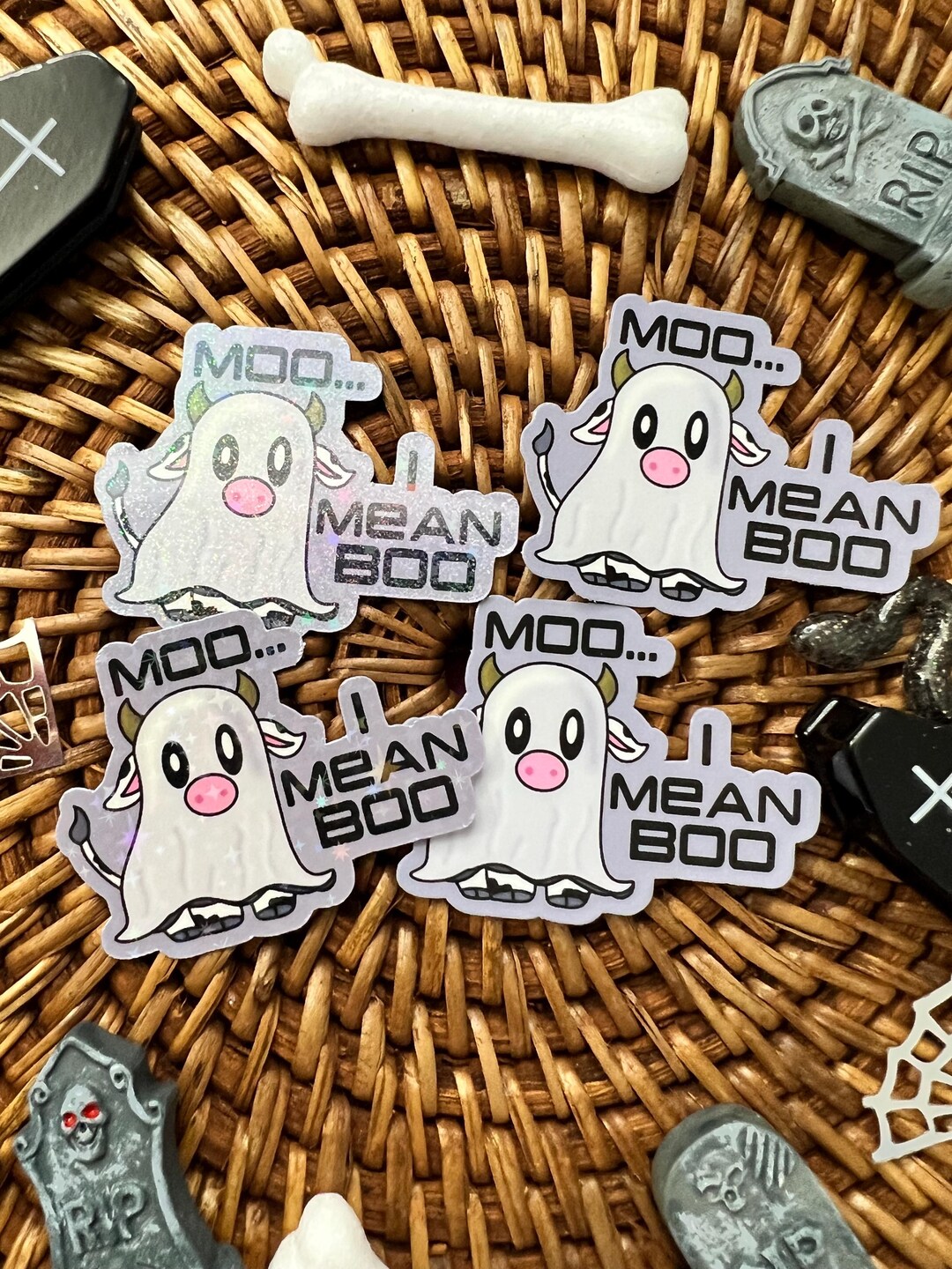 Moo Moo Subamoo Sticker, Spooky Cow Stickers, Cow Stickers, Funny ...