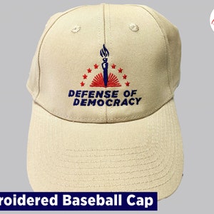 Embroidered Hat Defense of Democracy Logo on Cotton Twill 6-panel ...