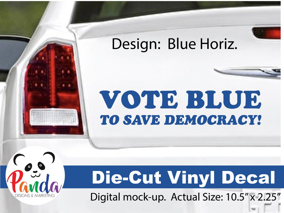Vote Blue to Save Democracy Vinyl Decals for Cars, Laptops, Water ...