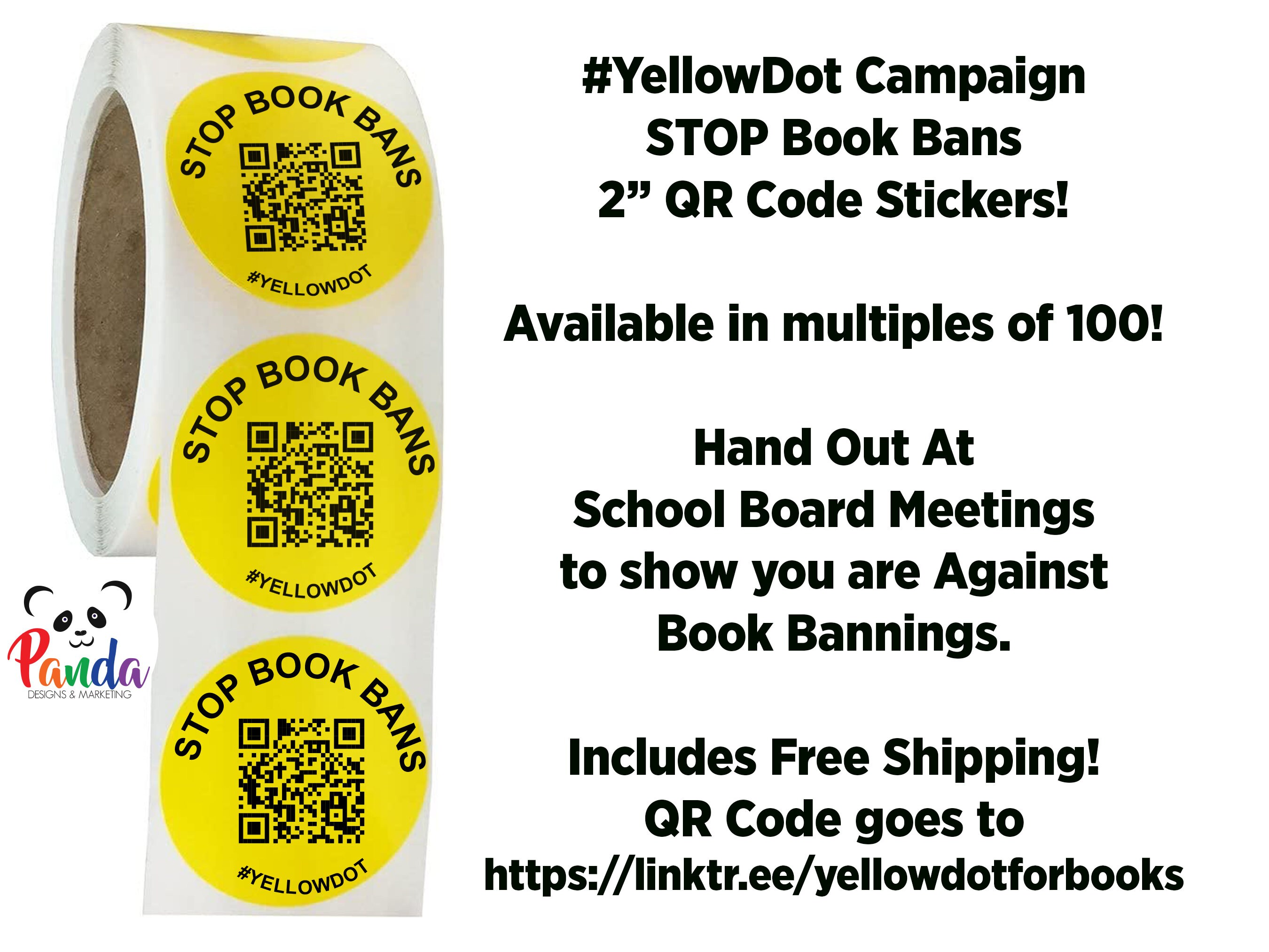 Yellow Dot Stickers to STOP Banning Books / Book Bans in - Etsy