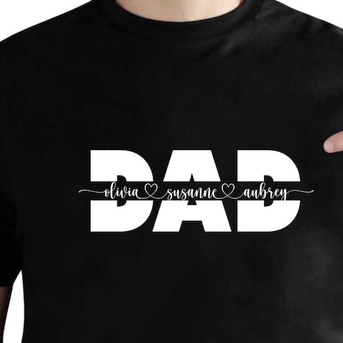 Custom Dad Shirt Dad Shirt With Kids Names Father's Day - Etsy