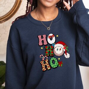 Ho Ho Ho Smiley Face Christmas Sweatshirt Retro Santa Emoji - Etsy