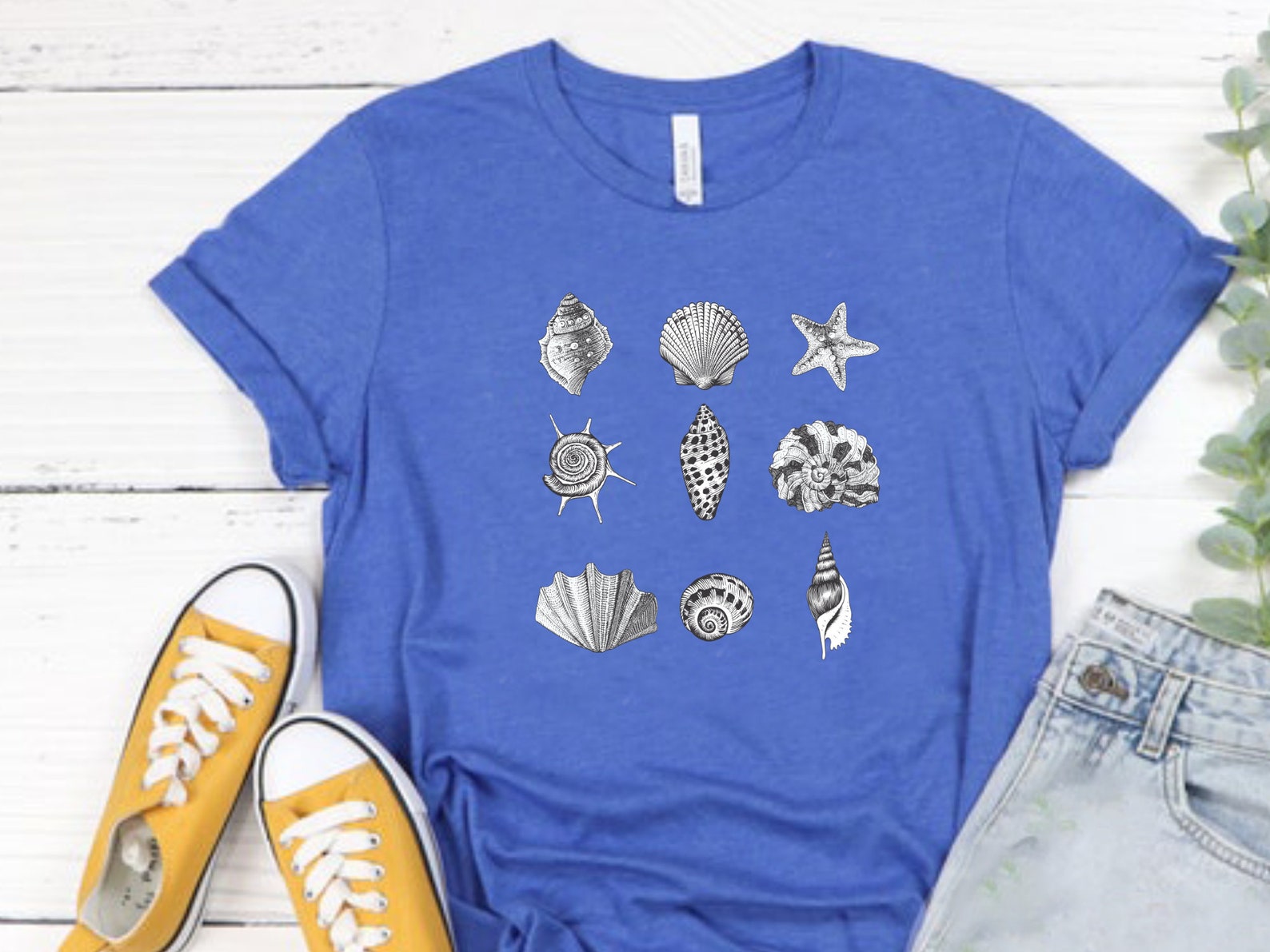 Vintage Sea Shell Shirt Beach Shirt Summer Graphic Tees Eco - Etsy