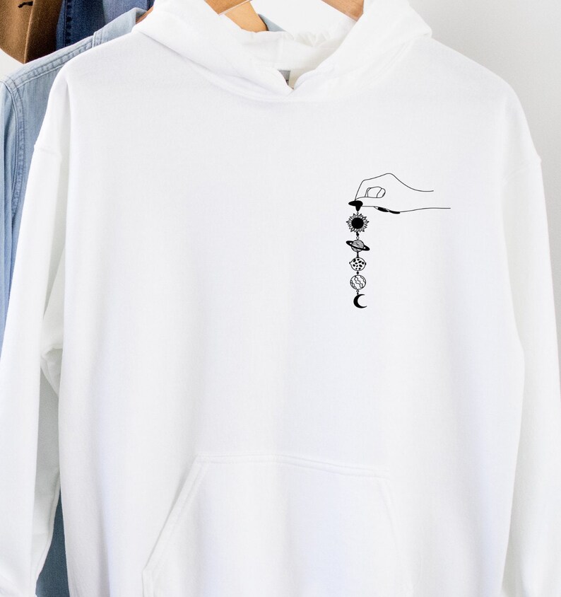 Unique Women Hand Planets Hoodie Space Hoodie Both Side - Etsy