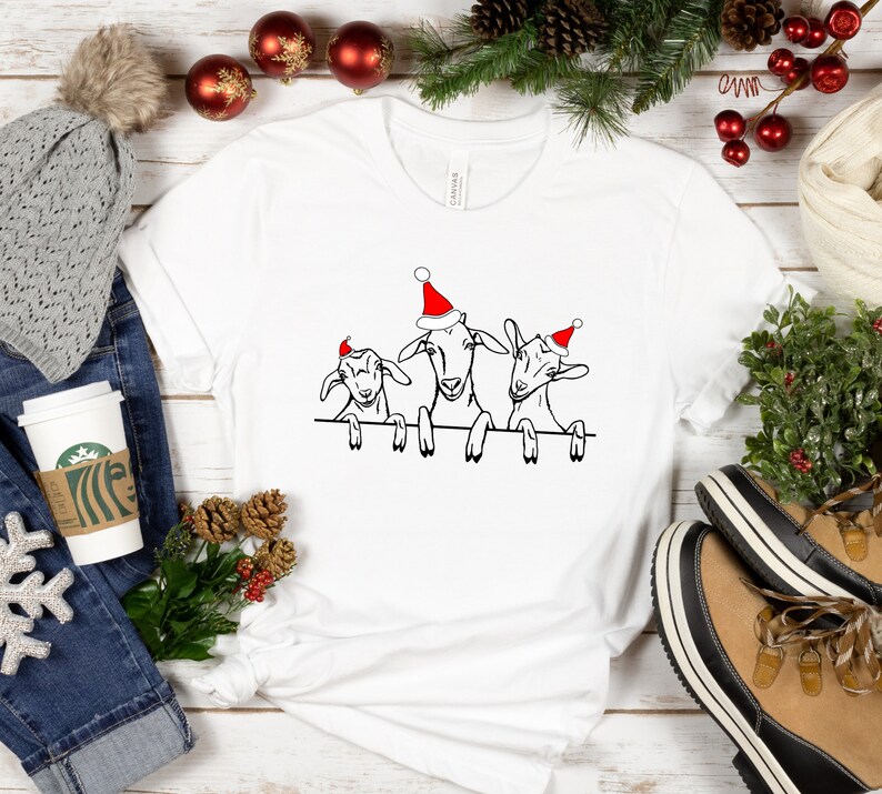 Goats Christmas Shirt Kid Christmas Shirt Goats Shirt Girl - Etsy