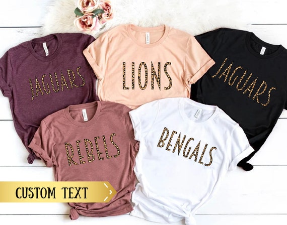 Custom Leopard Print Team Shirts Custom Team Shirt Game Day - Etsy