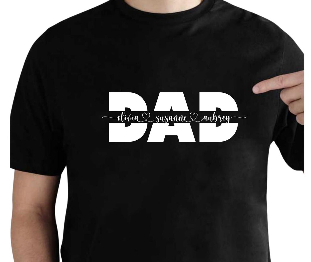 Custom Dad Shirt, Personalized Dad Shirt With Kids Names, Dada Tshirt ...