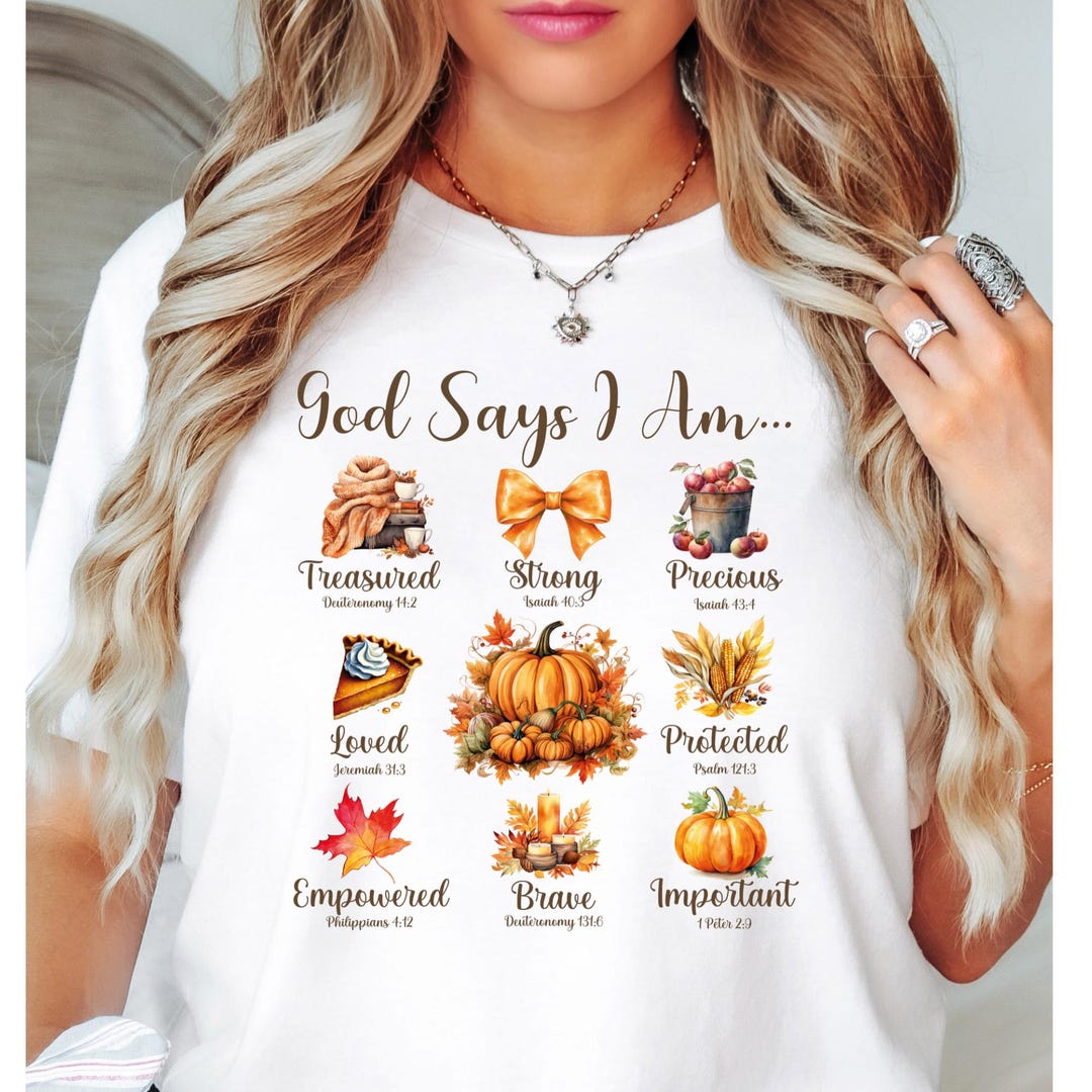 God Says I Am Precious Shirt: Religious Fall Pumpkin Comfort Colors Tee ...