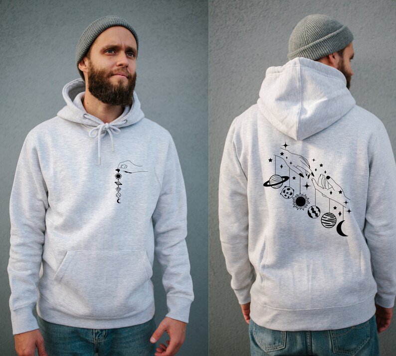 Unique Women Hand Planets Hoodie Space Hoodie Both Side - Etsy